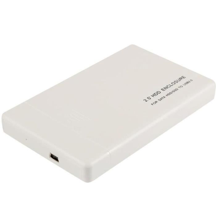 BLANCHE - Disque dur externe HDD 480M-bps 2.5 pouces SATA USB 2.0 ...