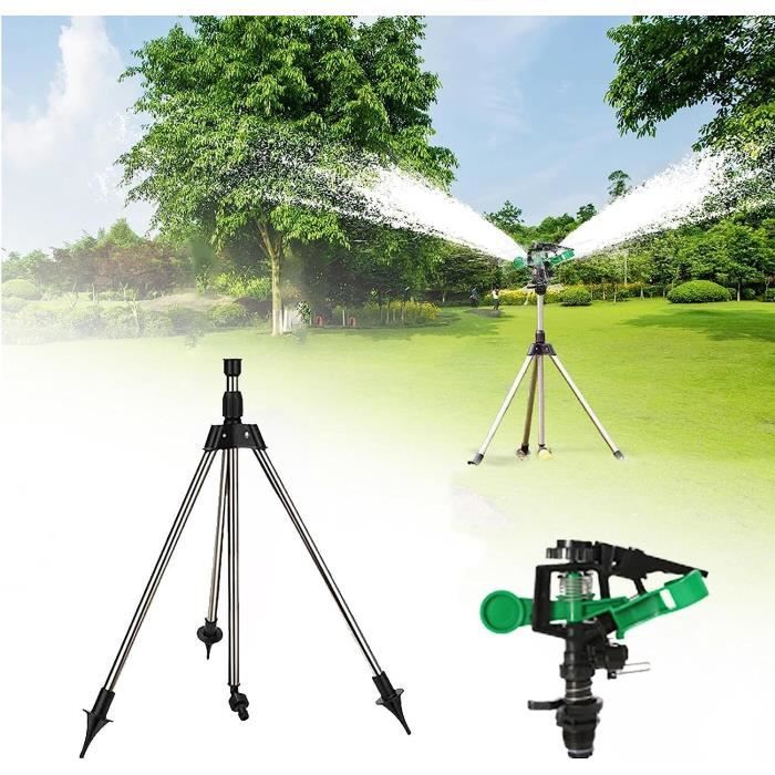 Arroseur Rotatif À 360 Degrés,Trépied D'Arrosage Rotatif En Acier Inoxydable,Support ...