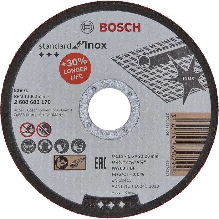 Bosch Professional Disque à Tronçonner à Moyeu Plat Standard for Inox ...