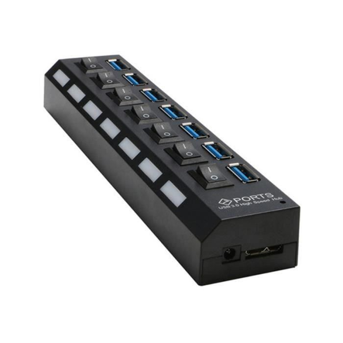 Répartiteur de hub USB 3.0 à 7 ports avec interrupteur d\\'alimentation ...