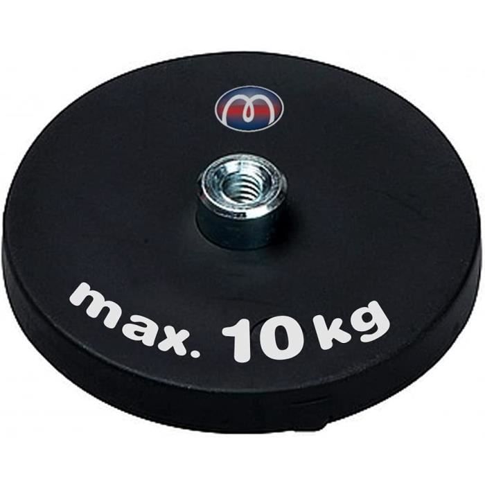 Aimant plat en pot caoutchouté avec douille fileté - Ø22-88mm - Néodyme ...