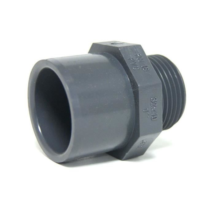 Adaptateur avec mâle à visser et femelle à coller - 32 mm - Cdiscount ...