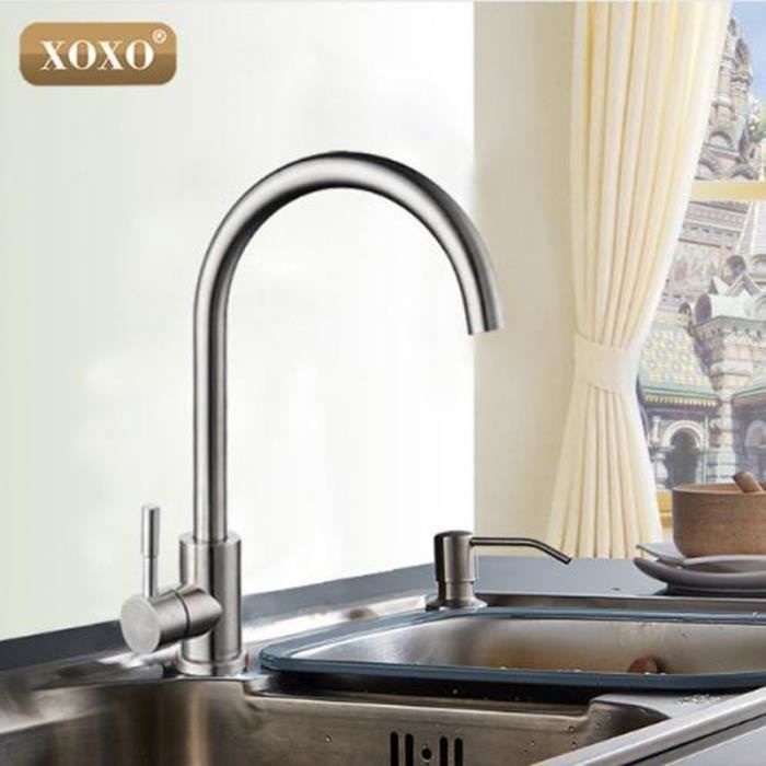 Robinet d'évier de cuisine - Xoxo - Acier inoxydable 304 - Sans plomb ...