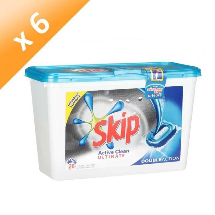 SKIP Lot de 6 lessives Active Clean Ultimate - 28 capsules - Cdiscount ...