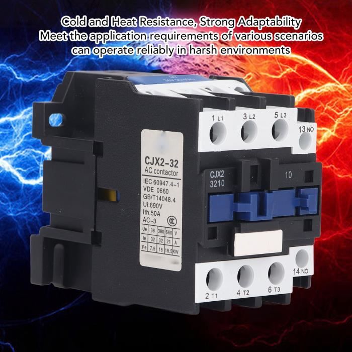 Cikonielf Tbest contacteur AC sur rail DIN Contacteur AC 32A 3 ples 3 ...