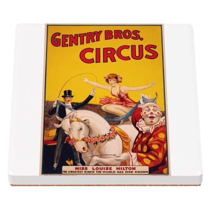 Sous Verre Céramique (1 unité) Cirque Gentry Circus Vieille Affiche ...