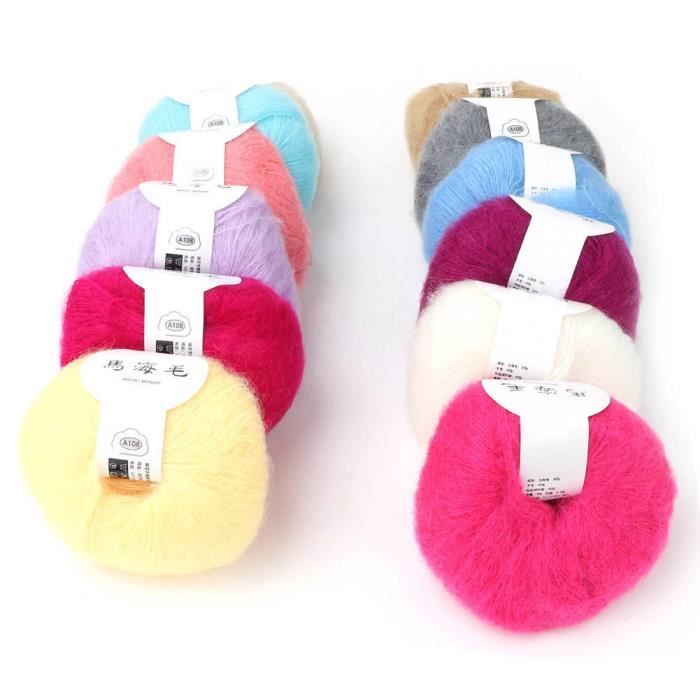 Hililand Chaud mohair angolais Tricot de Fil Long en Laine Mohair Doux ...