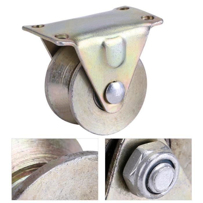 2 pièces 2 V Type Rail de voie de roue avec support coulissant porte ...