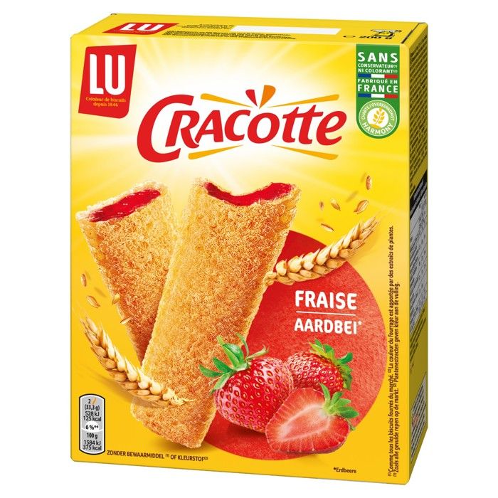 Cracotte LU - 1 boîte de biscottes fourrées à la fraise - (200g ...
