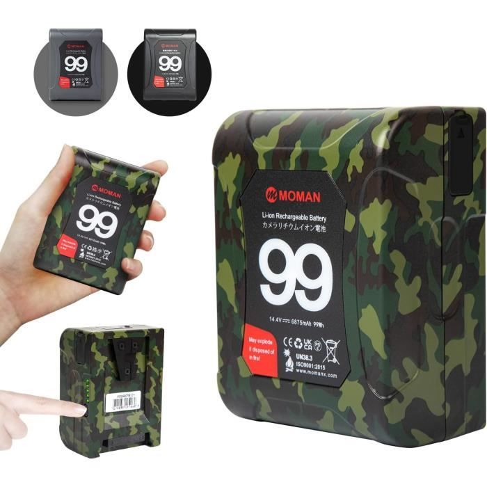 V-Mount Batterie, Power99 Camouflage, Battery V Lock 99Wh-14.4V 530G Pour Caméra Appareil Photo ...
