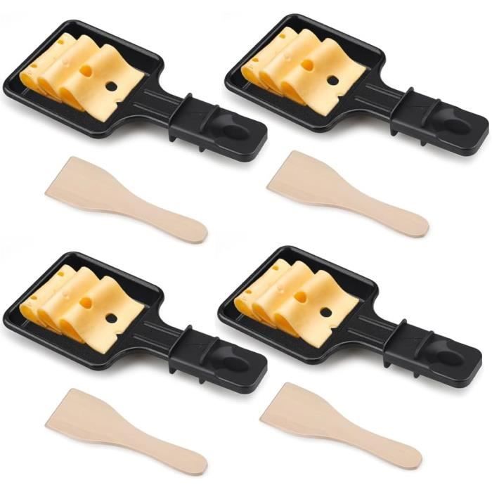 Mini Ensemble De 4 Poêles À Raclette Au Fromage, Poêlons Carrés, Avec 4 ...