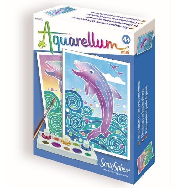 Coffret Aquarellum Mini Dauphin SENTOSPHERE - Jouet créatif mixte pour enfants de 3 ans et plus ...