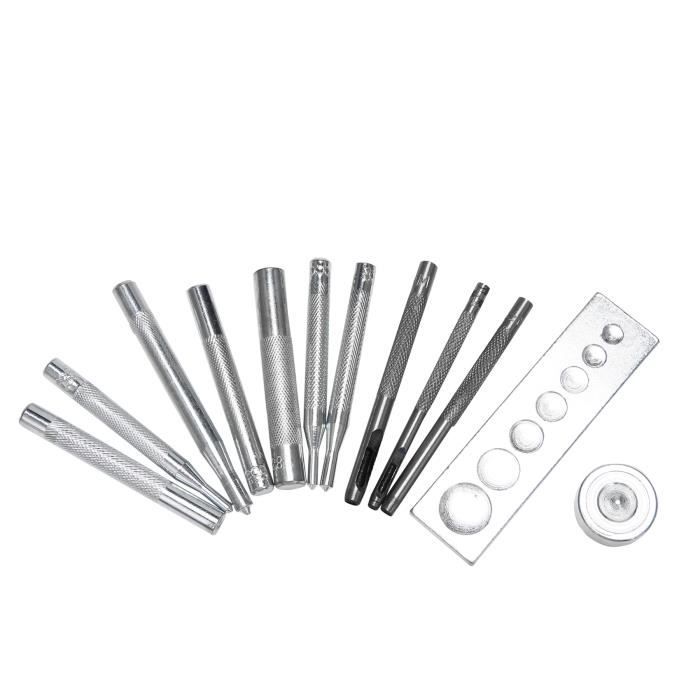 12 pcs bouton-pression Rivet Attache Boutons Trousse d'installation ...