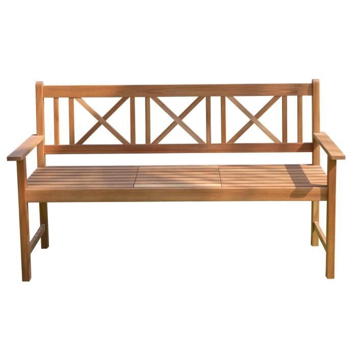 Banc de jardin avec plateau retractable 150cm, en eucalyptus ...