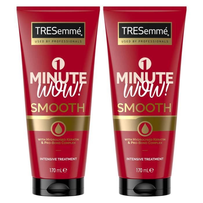 Traitement capillaire - TRESEMME - 1 Minute WOW Smooth - 2x170ml - Cheveux abîmés - Mixte ...