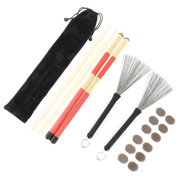 VGEBY rampe de tambour Kit de baguettes Rute Brush Damper Drum Set ...