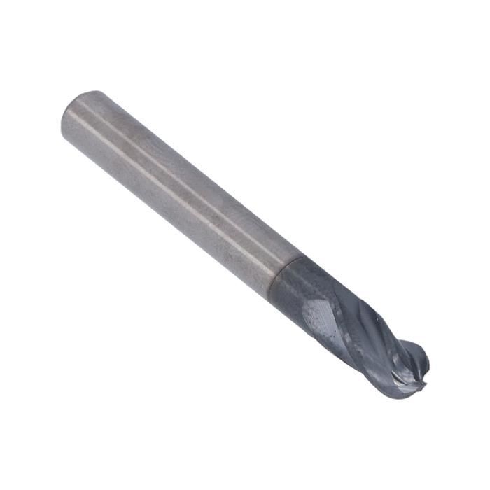 RHO-outil de fraisage Fraise à bout sphérique en carbure de tungstène à 4 cannelures, fraise en ...
