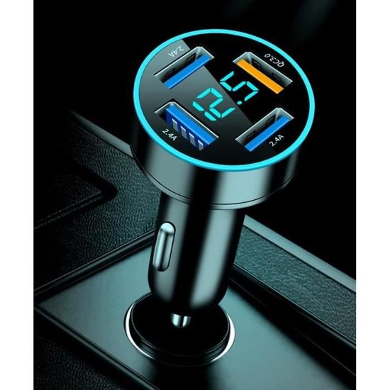 Qc 3.0 Chargeur De Voiture Avec Prise Allume-Cigare Usb 4 Ports Usb Qc3 ...