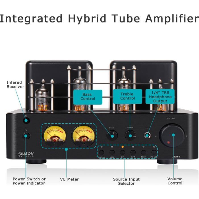 Amplificateur à Tube Juson Audio JTA50 HiFi BT 5.0 avec Télécommande et ...