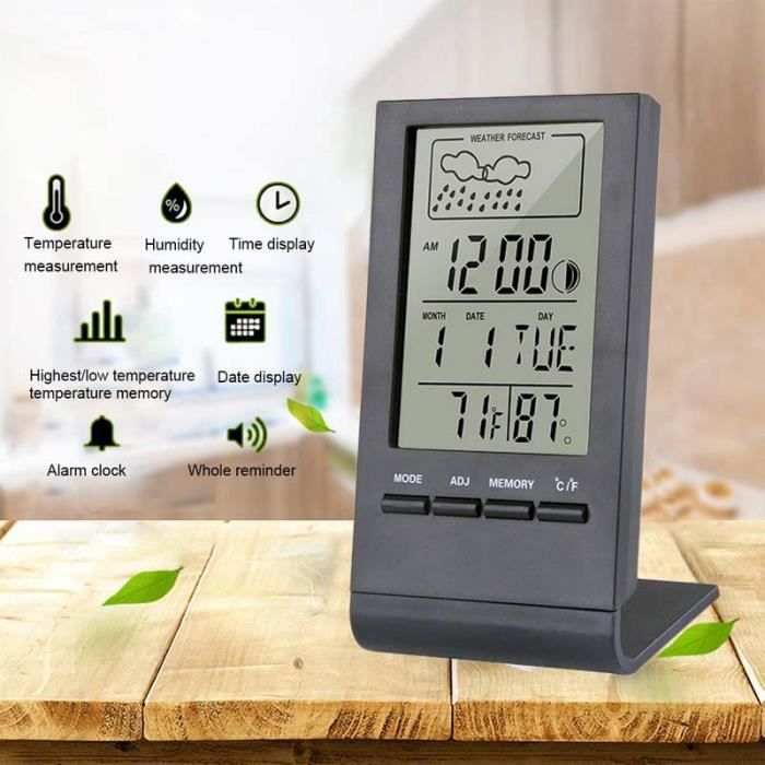 Thermomètre et hygromètre électronique automatique, indicateur de ...