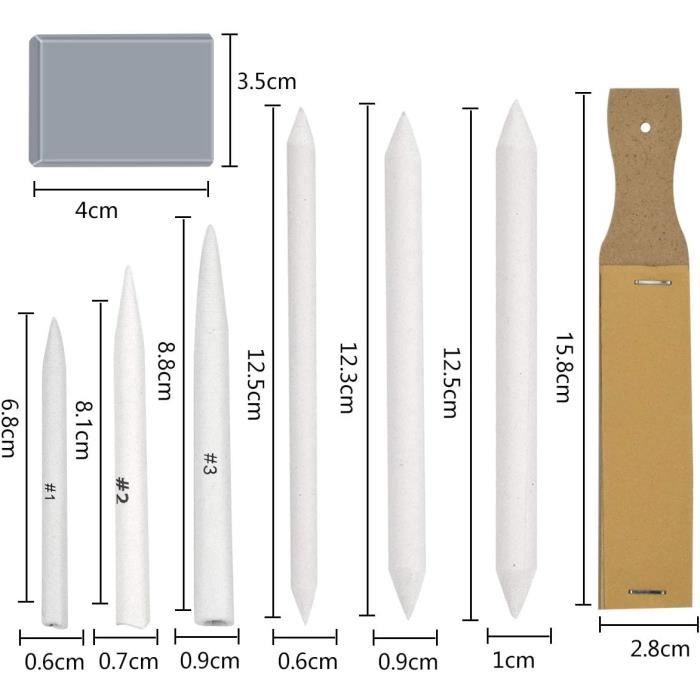 Estompe en Papier Dessin,6 Pièces Estompe en Papier avec 1 Taille ...