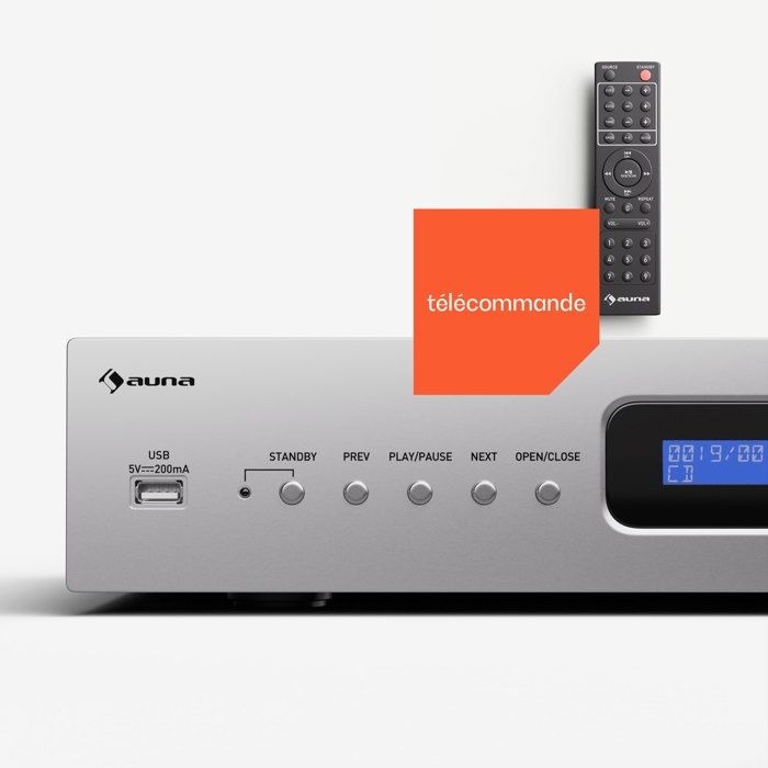 Lecteur CD Hifi Auna - Lecture CD-R/RW MP3 - Télécommande - Port USB ...