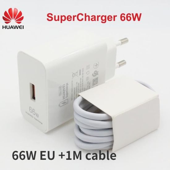 Câble 66W UE 1M-Super chargeur 66W pour Huawei P50 Pro P40 Pro, prise , câble SnapType C pour ...