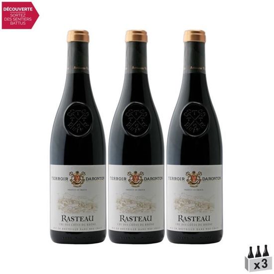 Rasteau Rouge 2019 - Lot de 3x75cl - Terroir Daronton - Vin AOC Rouge ...
