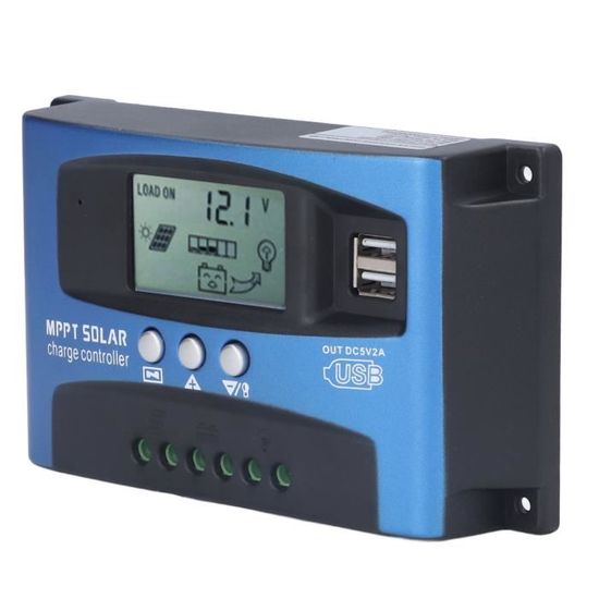 HURRISE Contrôleur solaire Contrôleur de charge solaire 12V 24V Chargeur de panneau ...