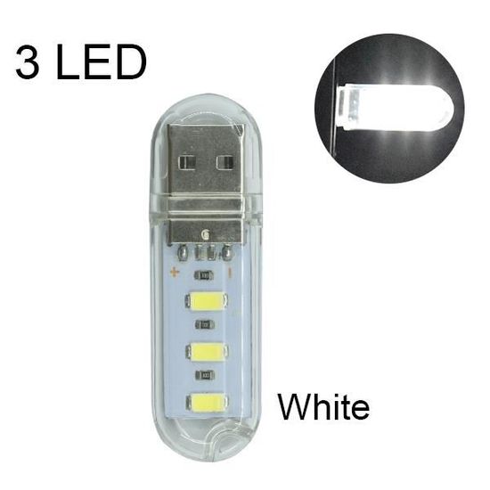 3led White Mini lampe USB portable à 3 8 12 ou 24 LED SMD 5730 5 V compatible power bank ...