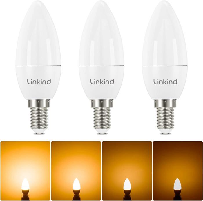 Ampoule LED E14 Dimmable 42w quivalent 40W Blanc Chaud 2700K Ampoule Forme Bougie B35 avec Petit ...