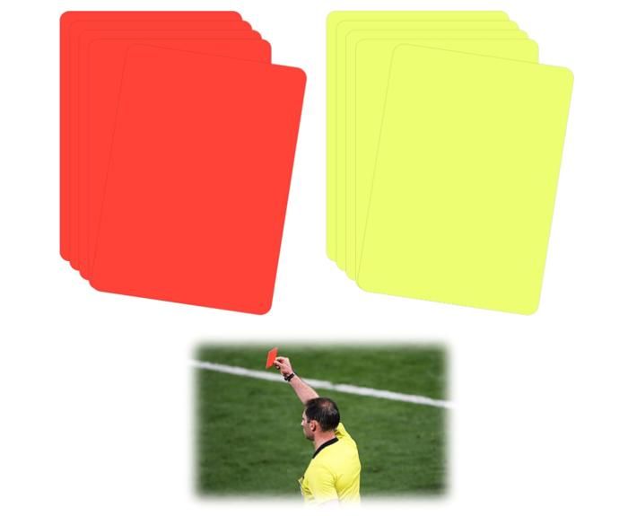 10 Pieces Carton Jaune et Rouge Arbitre, PVC Carton Arbitre Football 8 ...