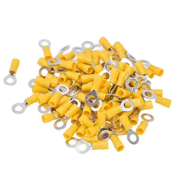 Akozon Bornes à sertir de type annulaire Connecteur de fil de PVC de cuivre de borne d'isolation ...