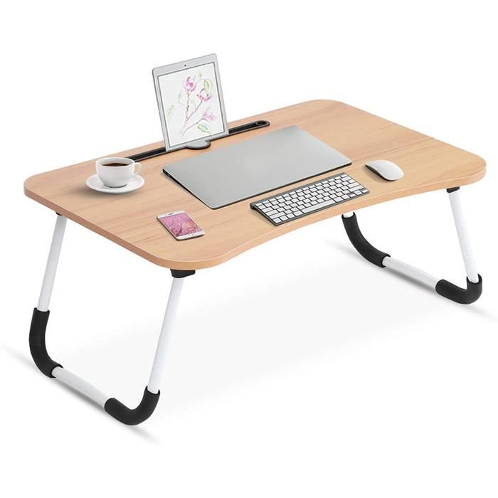 Bureau de lit Portable, Table de lit Pliable pour Ordinateur Portable ...
