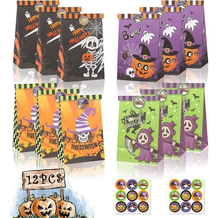 Halloween Sac en Papier,Sachet Bonbon,12 Pièces Trick Or Treat Sac ...