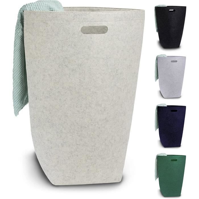 Panier à linge design en feutre élégant [80L-Beige] | Panier à Linge ...