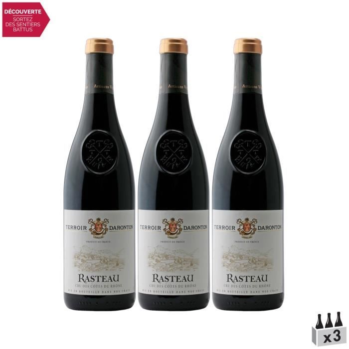 Rasteau Rouge 2019 - Lot de 3x75cl - Terroir Daronton - Vin AOC Rouge ...