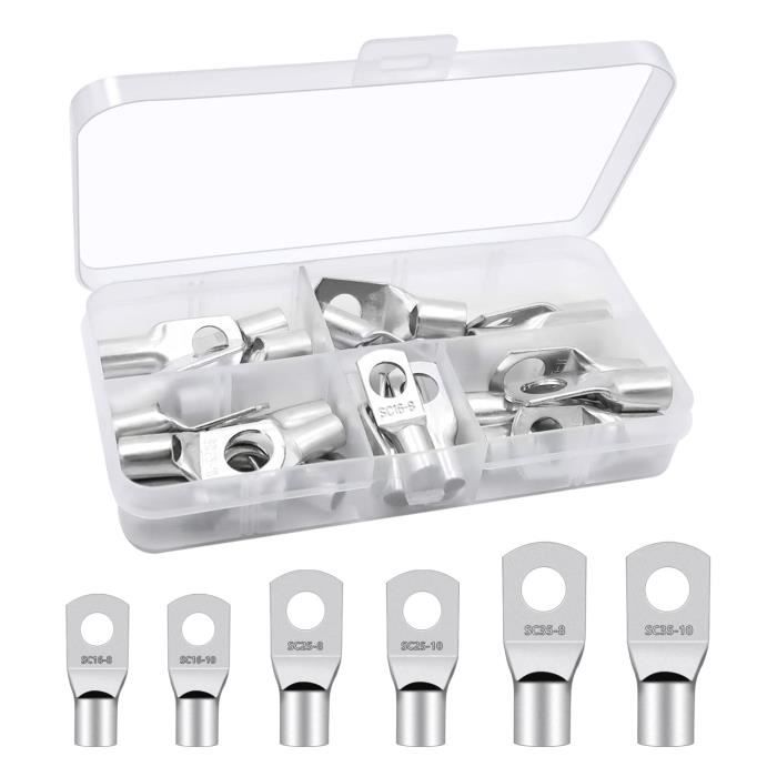 30 Pièces Cosses de Câble,Cosses Electriques,Cosse a Sertir,Cosses à Sertir de Batterie 16mm² ...