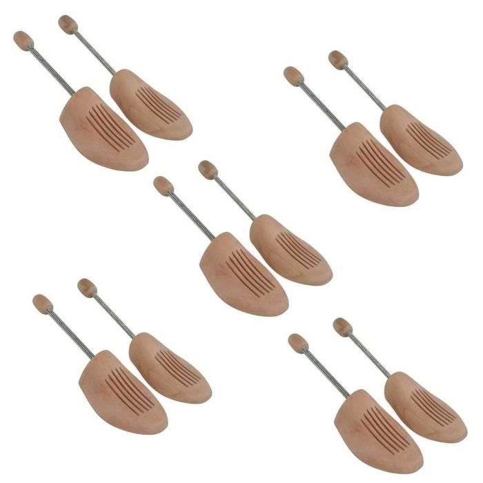 5 pairs of wooden spiral spring shoe tree Gr. 36-46 Real Wood NEW Men ...
