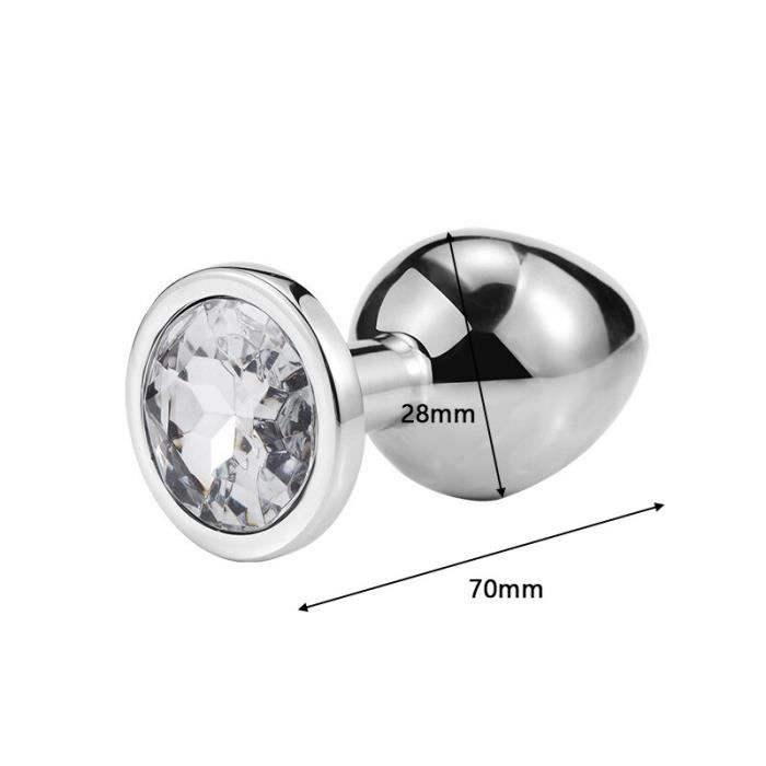Plug Anal intime en métal, petit-moyen, avec bijoux en cristal, godemichet lisse, perle anale ...