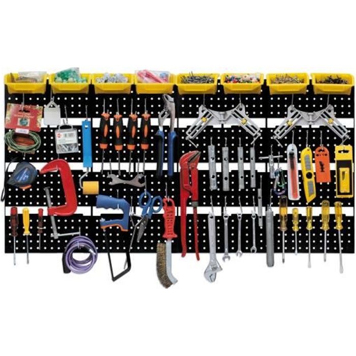 PANNEAU MURAL RANGEMENT OUTILS BACS RANGEMENT ETAGERE PORTE OUTILS ...