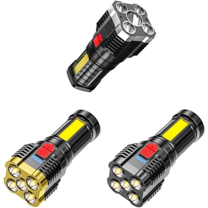 Lampe De Portable À 5 Led Projecteur Longue Portée Étanche Rechargeable ...