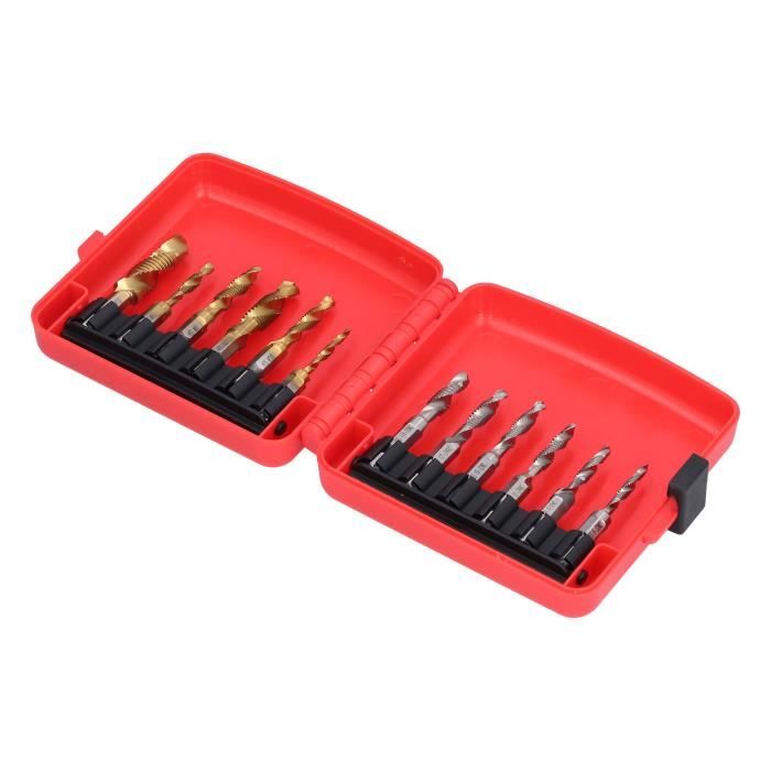 EJ.life foret de taraud de vis de forage Jeu de forets de taraudage plaqué titane 4241 tige ...