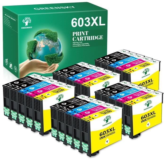 GREENSKY 603XL 25x Cartouches d'encre pour Epson 603 XL Compatible pour ...