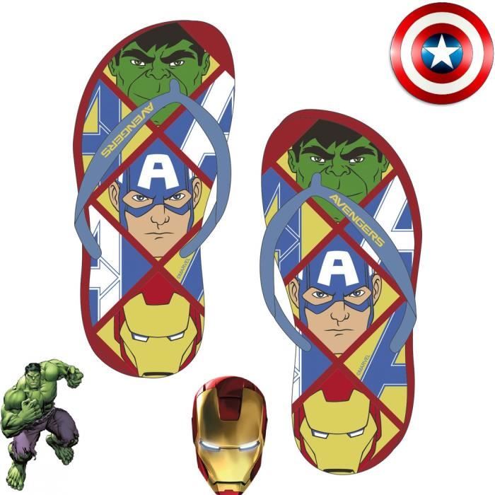 Tong garçon 34 Avengers Héros Marvel Captain América chaussure été ...