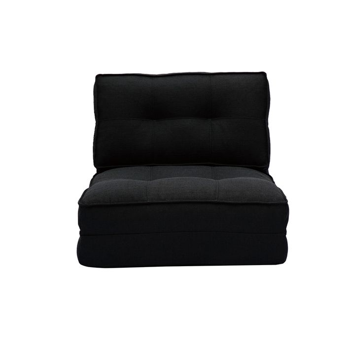 Miliboo - Chauffeuse 1 place convertible en tissu noir SALLY ...