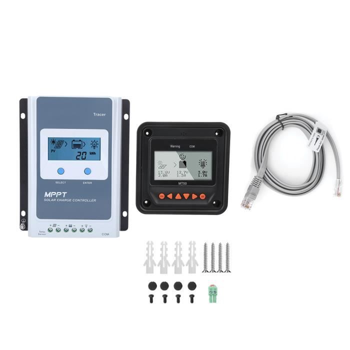 Contrôleur de charge solaire automatique MPPT 12V - 24V négatif MT50 10A - 20A - 30A - 40A ...