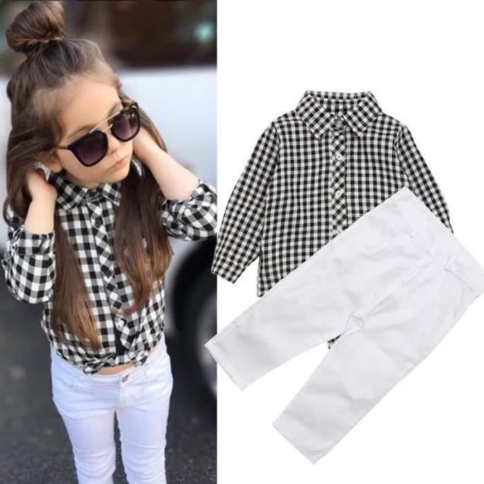 ENSEMBLE DE VETEMENTS Enfant Fille Ensemble de Vêtement en Coton Motif ...