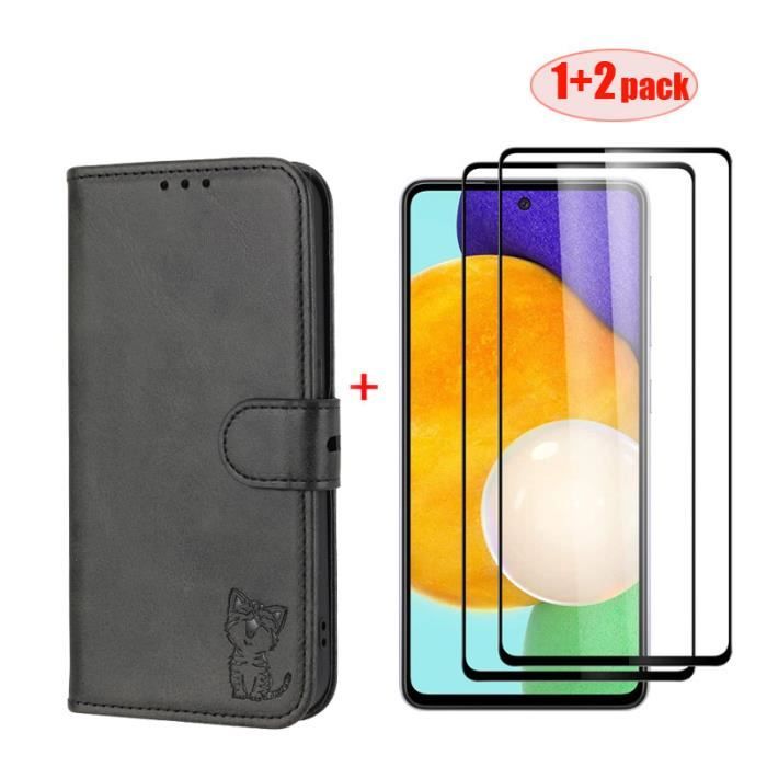Verre trempé + Etui Housse Pour Xiaomi Redmi Note 12 5G 6.67" Noir Cuir ...