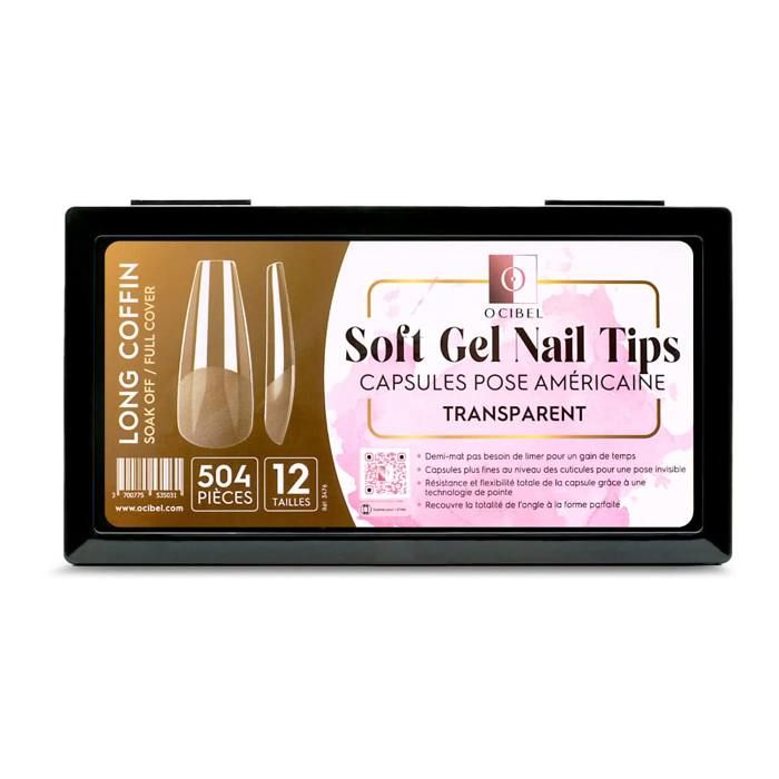 Accessoires - Soft Gel Nail Tips 504 Capsules Pose Américaine Demi-Mat ...